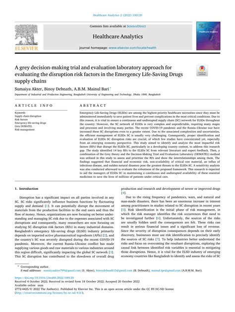 Pdf A Grey Decision Making Trial And Evaluation Laboratory Approach