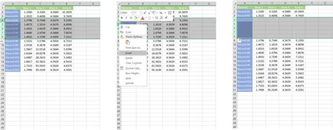 Inserting Cells Rows Columns Productivity Improvement
