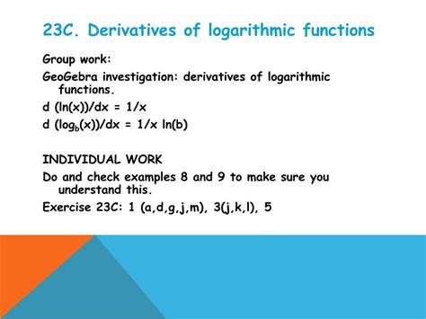 Ppt 23and24 Derivatives Of Exponential Logarithmic And Trigonometric