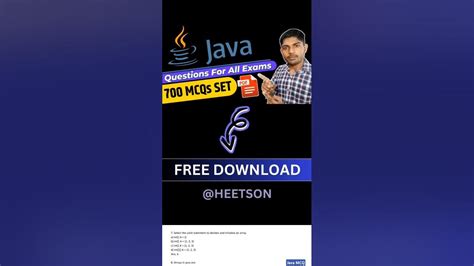 Java Mcq Questions And Answers For Freshers Placement Interview And