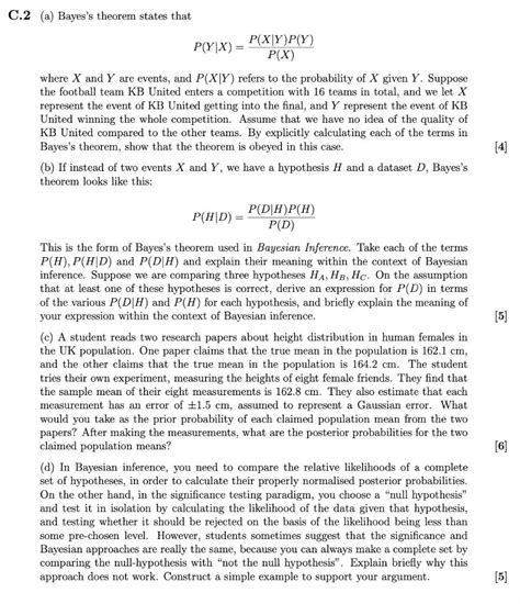 Solved C A Bayes S Theorem States That P Y X Chegg