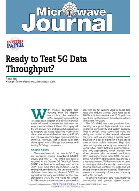 Ready To Test 5g Data Throughput Pdf Asset Page Keysight