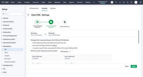zoho fsm zoho fsm extension for zoho crm direct data sync