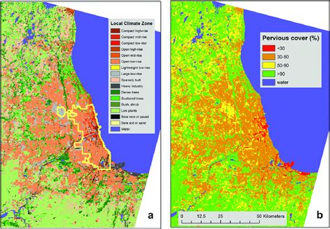 Wudapt L0 Data For Chicago And Derived Urban Canopy Parameters A The