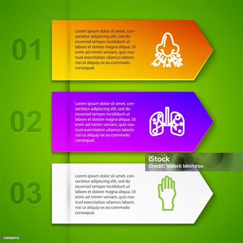 세트 라인 콧물 폐 건선 또는 습진이 있는 손 및 비즈니스 인포 그래픽 템플릿 벡터 감기와 독감에 대한 스톡 벡터 아트 및 기타 이미지 Istock