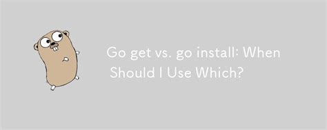 go get 與 go install：我什麼時候應該使用哪一個？ golang php中文網