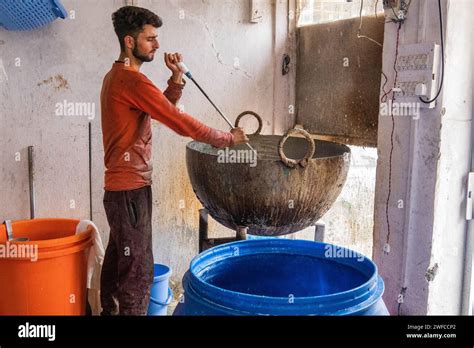 Traditional Indian Lassi And Paneer Maker Leh Ladakh India Stock