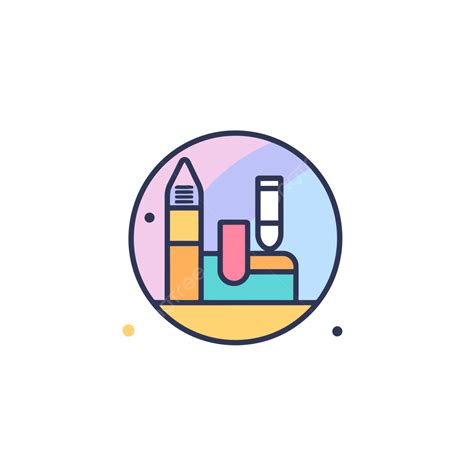 과학 및 실험실 아이콘 벡터 흰색 배경에 미술 도구를 묘사한 직계 아이콘 Flaticon 및 드리블에 의한 벡터 일러스트