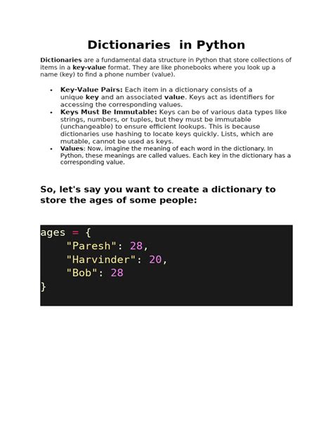Disctionary In Python Pdf Computer Engineering Computing