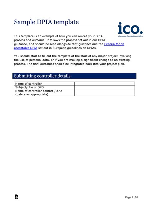 Dpia Gdpr Template