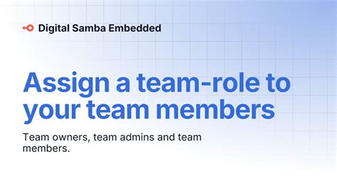 Assign A Team Role To Your Team Members Digital Samba Embedded