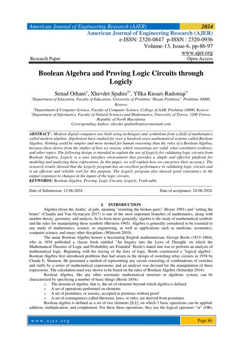 Pdf Boolean Algebra And Proving Logic Circuits Through Logicly