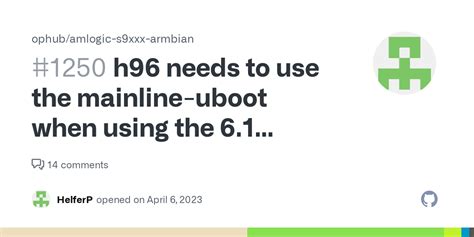 H96 Needs To Use The Mainline Uboot When Using The 61 Kernel · Issue 1250 · Ophubamlogic