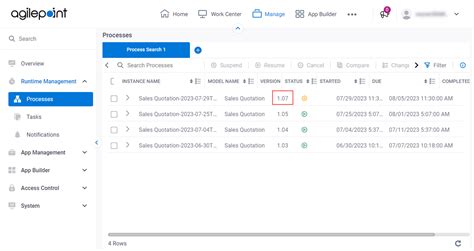 Example Use A Different Version Of A Process Model For A Running