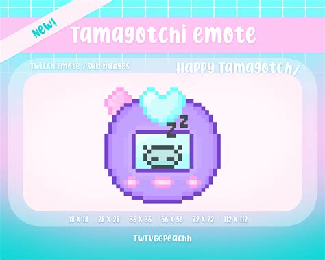Cute Animated Tamagotchi Twitch Emotes Sub Badges Kawaii Bits Cheer
