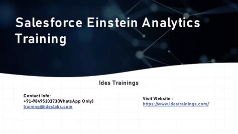 Ppt Salesforce Einstein Analytics Training Idestrainings Powerpoint