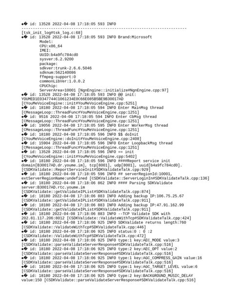 Youme Voice Engine Initialization And Uninitialization Log Pdf