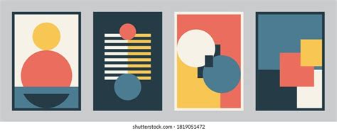 현대적인 바우하우스 디자인 세트 벡터 배경입니다 스톡 벡터로열티 프리 1819051472 Shutterstock