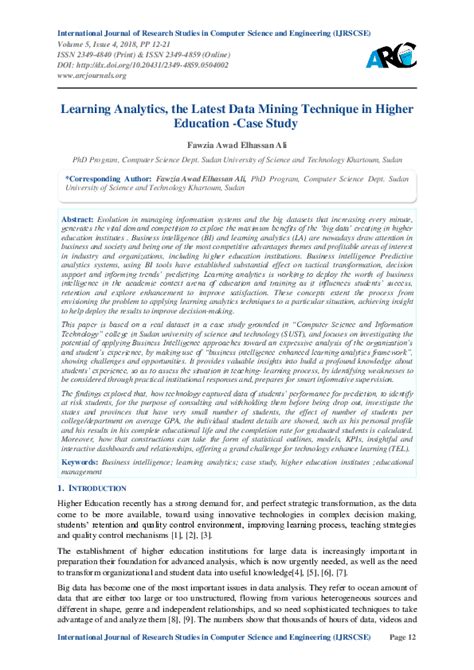 pdf educational data mining and learning analytics in higher education