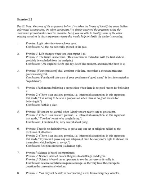 Exercise 22 Part 1 02616 Download Free Pdf Argument Reason