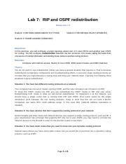 Lab RIP And OSPF Redistribution Docx Lab RIP And OSPF Redistribution Group Size