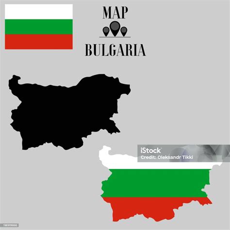 불가리아 개요 세계지도 벡터 일러스트 크리에이티브 디자인 내부 의 국기와 윤곽 실루엣 배경에 고립 개체 요소 국가 설정에서 기호 가정 생활에 대한 스톡 벡터 아트 및 기타