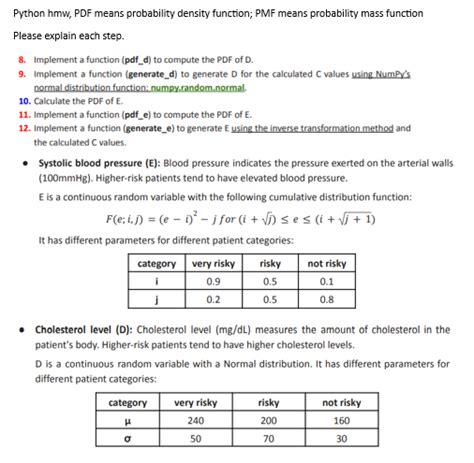 Python Hmw PDF Means Probability Density Function Chegg