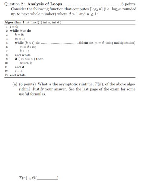 Solved Question Analysis Of Loops Points Consider The Chegg