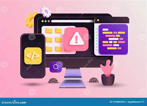 Modern 3d Illustration Of Web Development Stock Vector Illustration Of Flat Programming