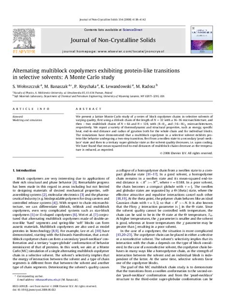Pdf Alternating Multiblock Copolymers Exhibiting Protein Like Transitions In Selective