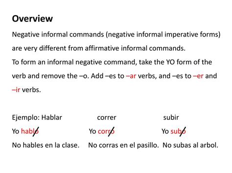 Ppt Negative Informal Tú Commands Powerpoint Presentation Free Download Id 2058323