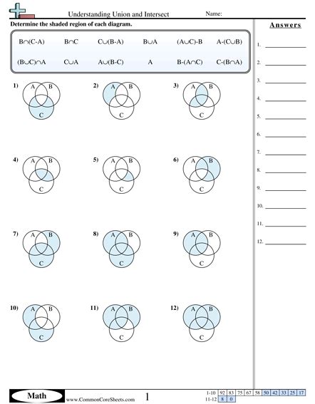 Venn Diagram Worksheets Free CommonCoreSheets