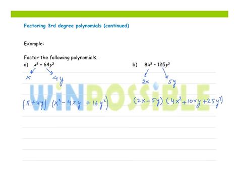 Factoring The Third Degree Polynomial