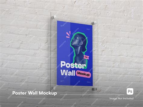 Premium Psd Isometric A3 Poster Wall Mount Acrylic 3d Mockup Isolated Psd