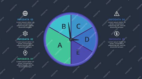 Premium Vector Creative Dark Infographic With 5 Elements Template For Web On A Black