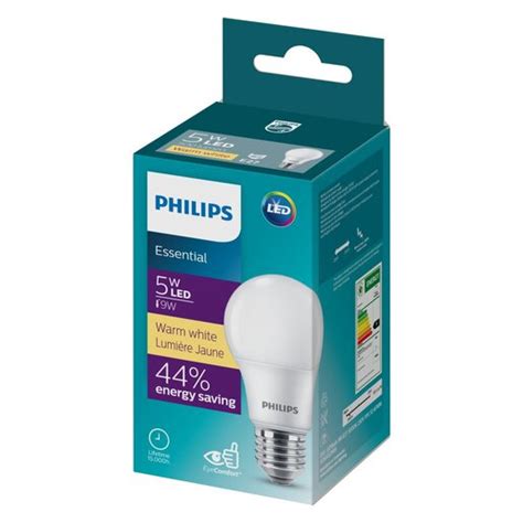 Philips Essential Warm White E27 5w 3000k Led Light Bulb Pnp
