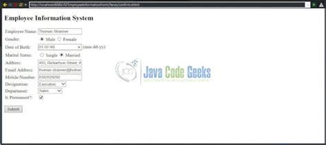 Jsf Form Example Java Code Geeks