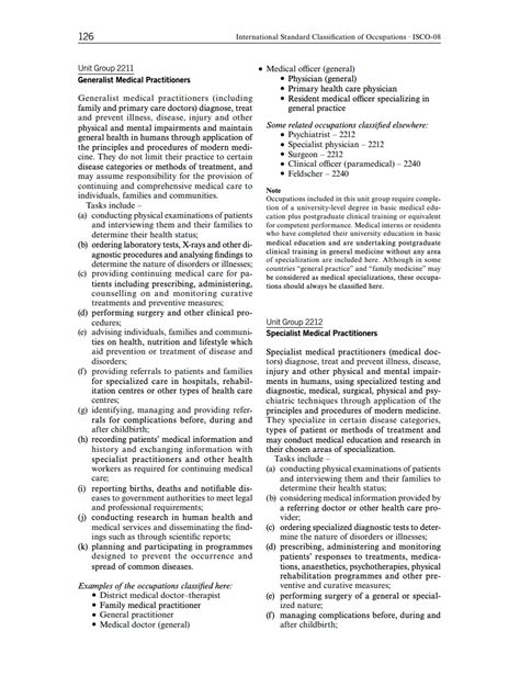 International Classification Of Health Workers Definitive Guide