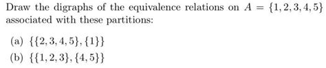 Solved Draw The Digraphs Of The Equivalence Relations On