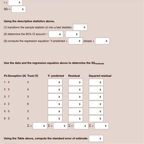 solved ser using the descriptive statistics above transform the