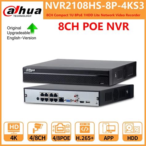 Dahua Poe Nvr 4ch Nvr2104hs P 4ks3 8ch Nvr2108hs 8p 4ks3 1u 1hdd 48