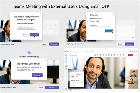how to secure a teams meeting with external users using email otp in