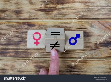 Concepts Gender Equality Wooden Cube Unequal Stock Photo Shutterstock