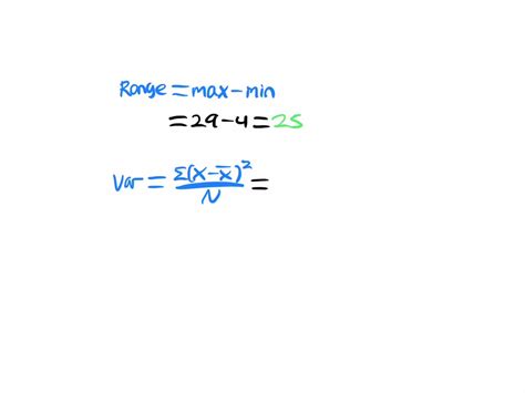 solved calculate the range population variance and population standard deviation for the