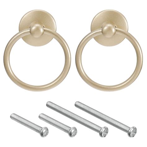 Uxcell Round Ring Pulls 2pcs Drawers Knobs Yellow Circle Drawer