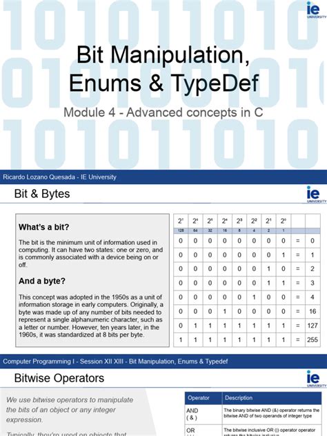 Session Xii Xiii Bit Manipulation Enums And Typedef 1 Pdf