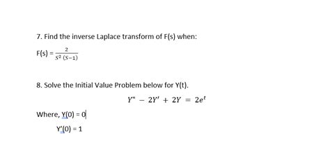 Solved Find The Inverse Laplace Transform Of F S When F S Chegg