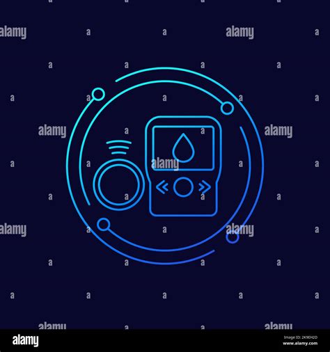 Continuous Glucose Monitor Line Vector Icon Stock Vector Image And Art