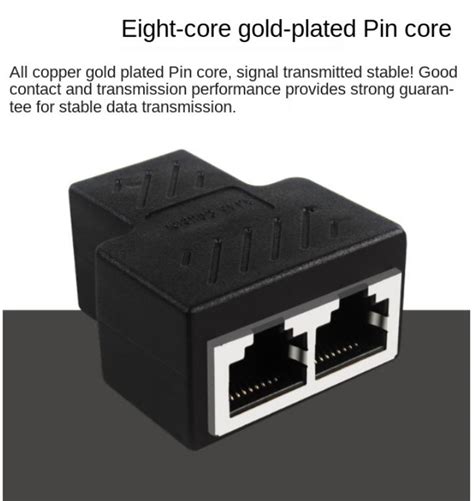 Lan Rj45 1 To 2 Way Ethernet Cable Port Network Double Cable Splitter