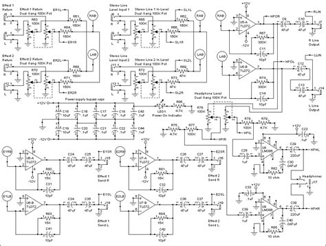 Audio Mixer Circuit Diagram With Pcb Layout